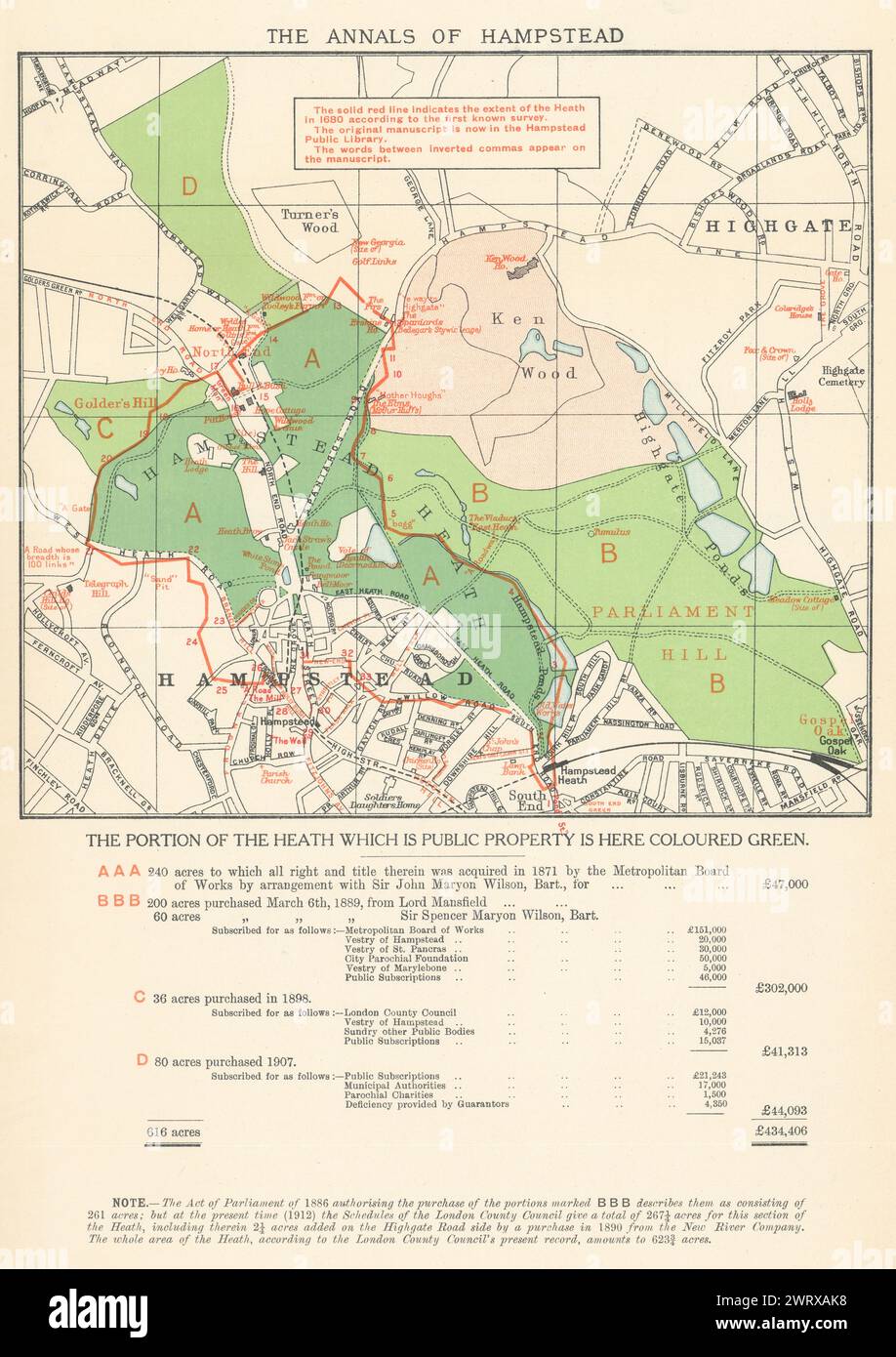 Hampstead heath london map hi-res stock photography and images - Alamy