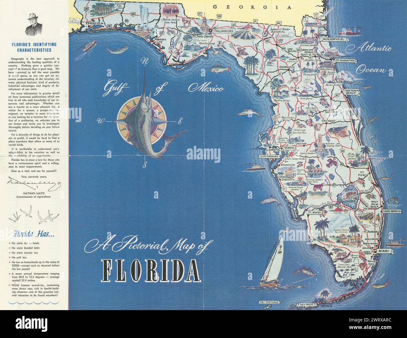 Vintage florida map hi-res stock photography and images - Alamy