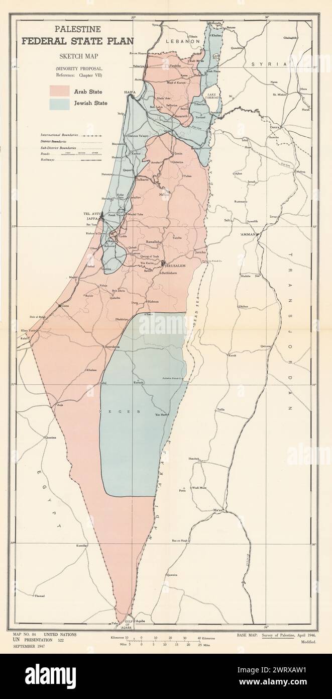 Palestine map 1946 hi-res stock photography and images - Alamy