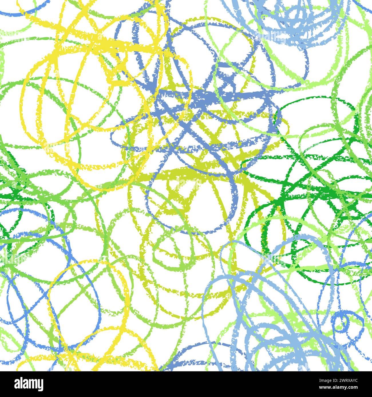 Hand drawn crayon line seamless pattern. Doodle design element. Texture for creative workshops ...