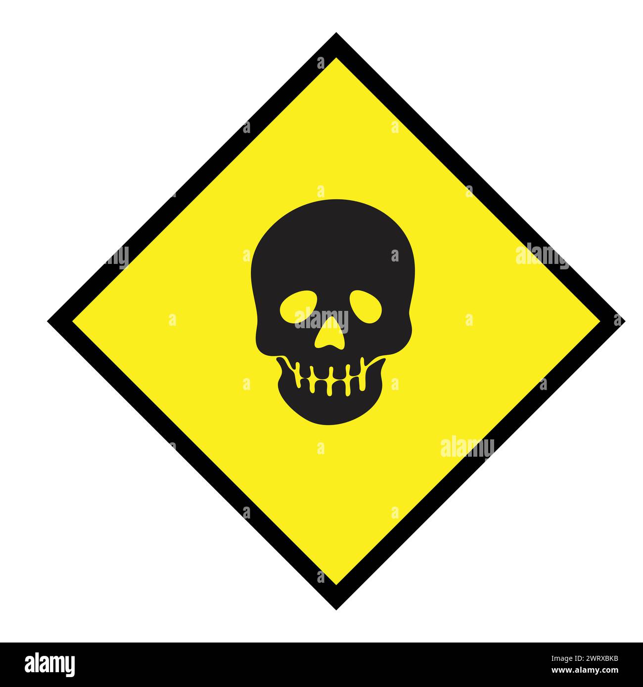 Yellow sticker with silhouette of a skeleton Stock Vector Image & Art ...