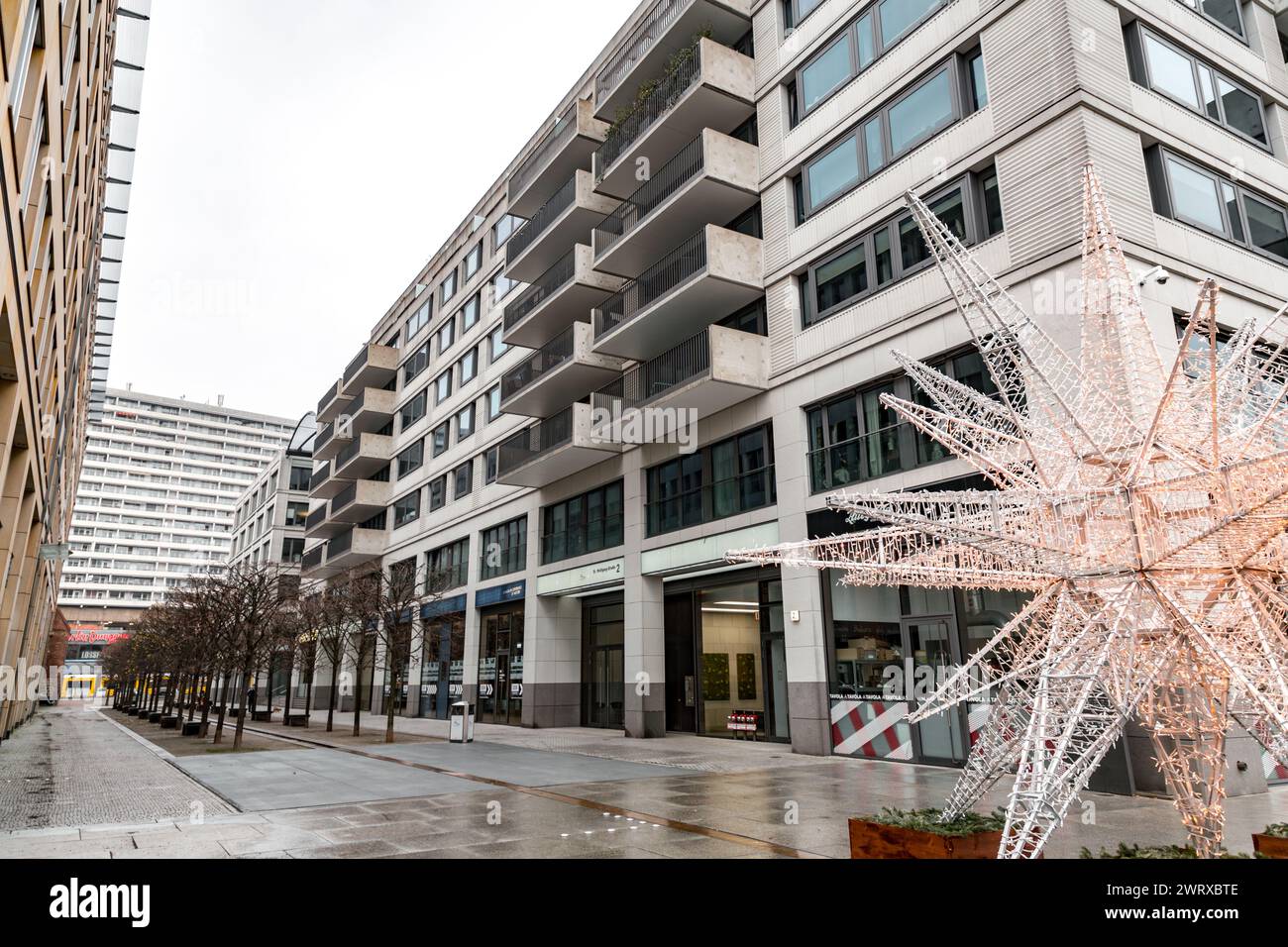 Berlin, Germany - 16 DEC 2021: Modern buildings and contemporary ...