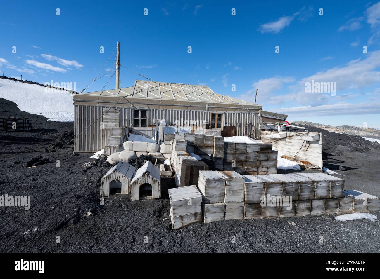 Antarctica, Ross Sea, Ross Island, Cape Royds. Shackleton's Hut, used ...