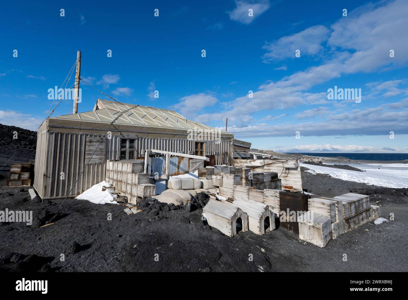 Antarctica, Ross Sea, Ross Island, Cape Royds. Shackleton's Hut, used ...
