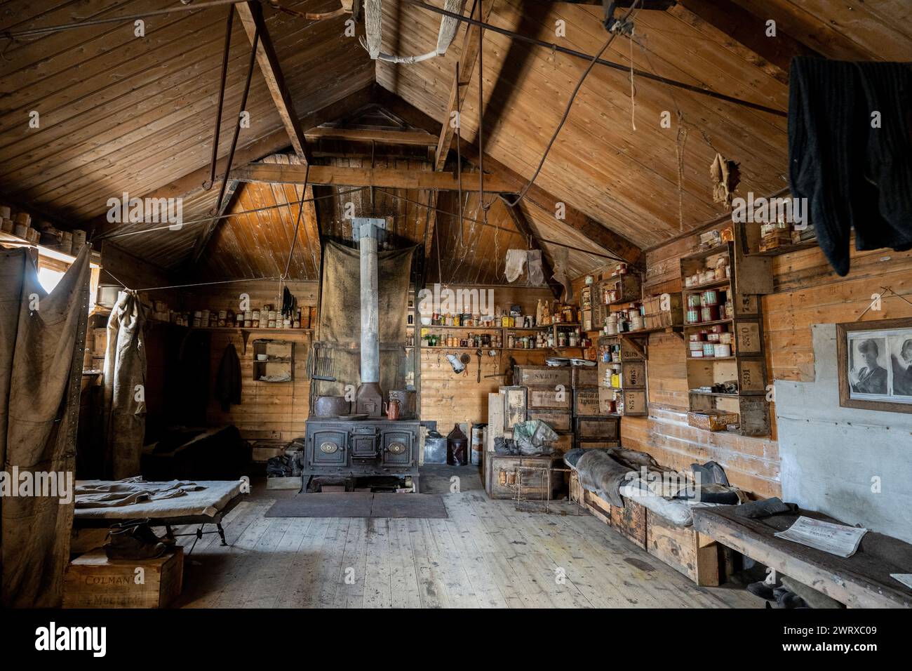Antarctica, Ross Sea, Ross Island, Cape Royds. Shackleton's Hut, used ...