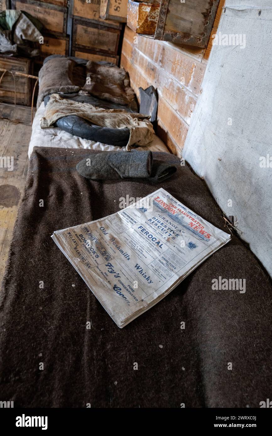 Antarctica, Ross Sea, Ross Island, Cape Royds. Shackleton's Hut, used ...