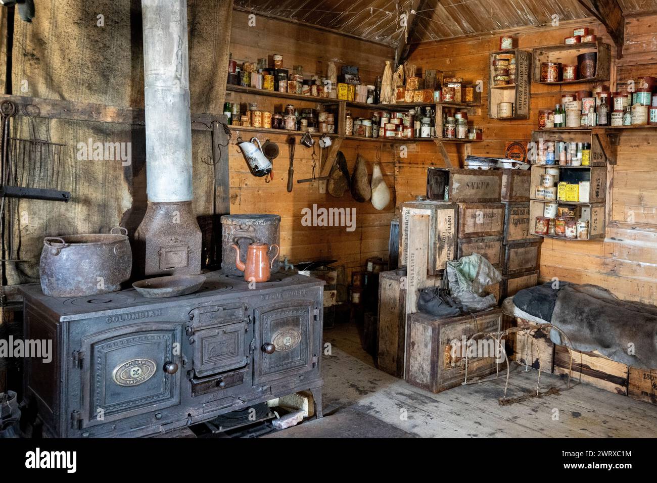 Antarctica, Ross Sea, Ross Island, Cape Royds. Shackleton's Hut, used ...
