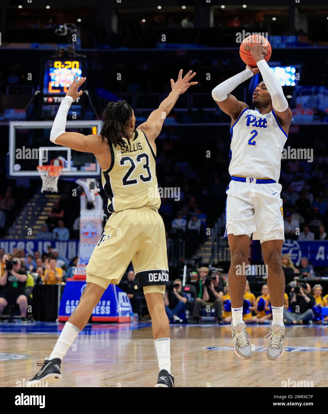 March 14, 2024: Pitt Panthers Forward (2) Blake Hinson takes a shot ...