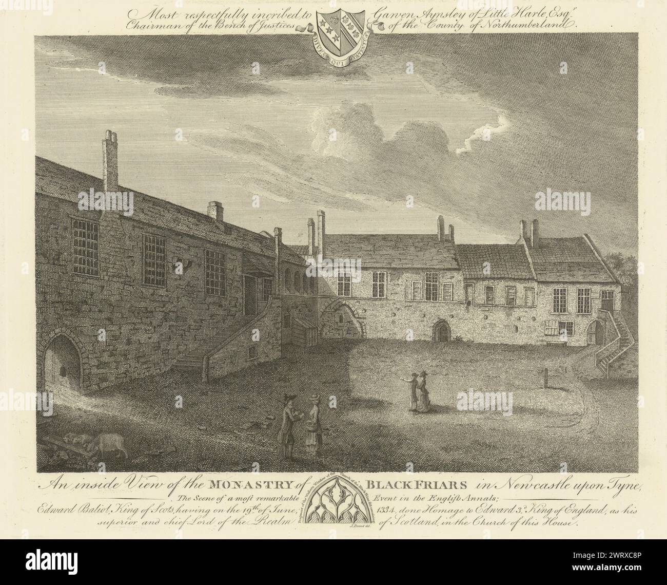 Blackfriars Monastery, Newcastle upon Tyne 1789 old antique print ...