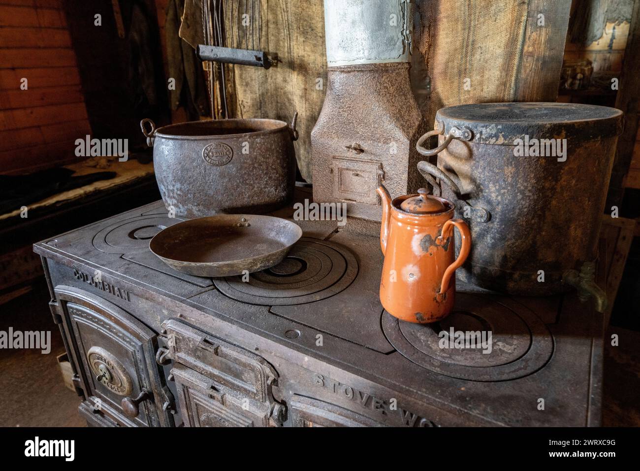 Antarctica, Ross Sea, Ross Island, Cape Royds. Shackleton's Hut, used ...