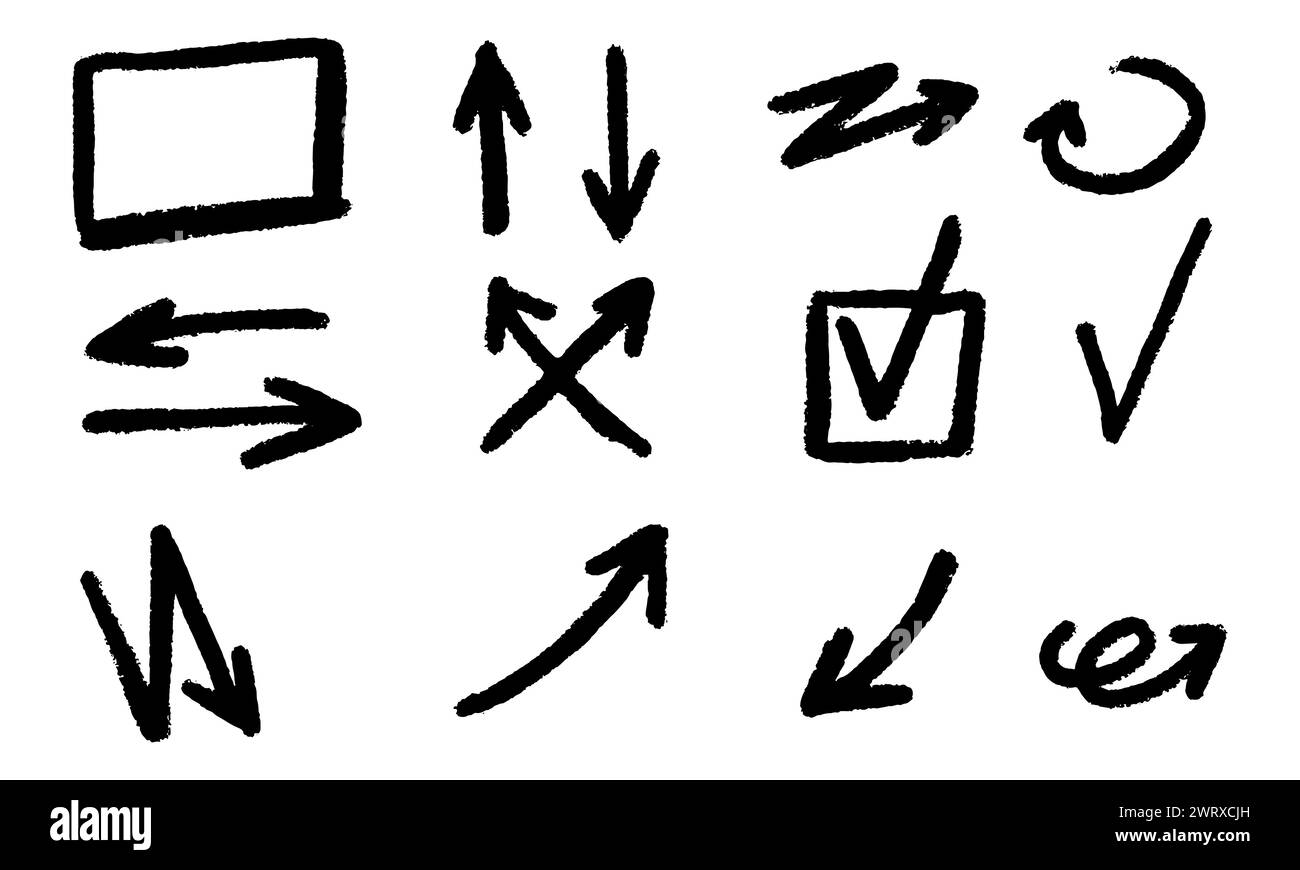 Set of different hand drawn vector marks Stock Vector Image & Art - Alamy