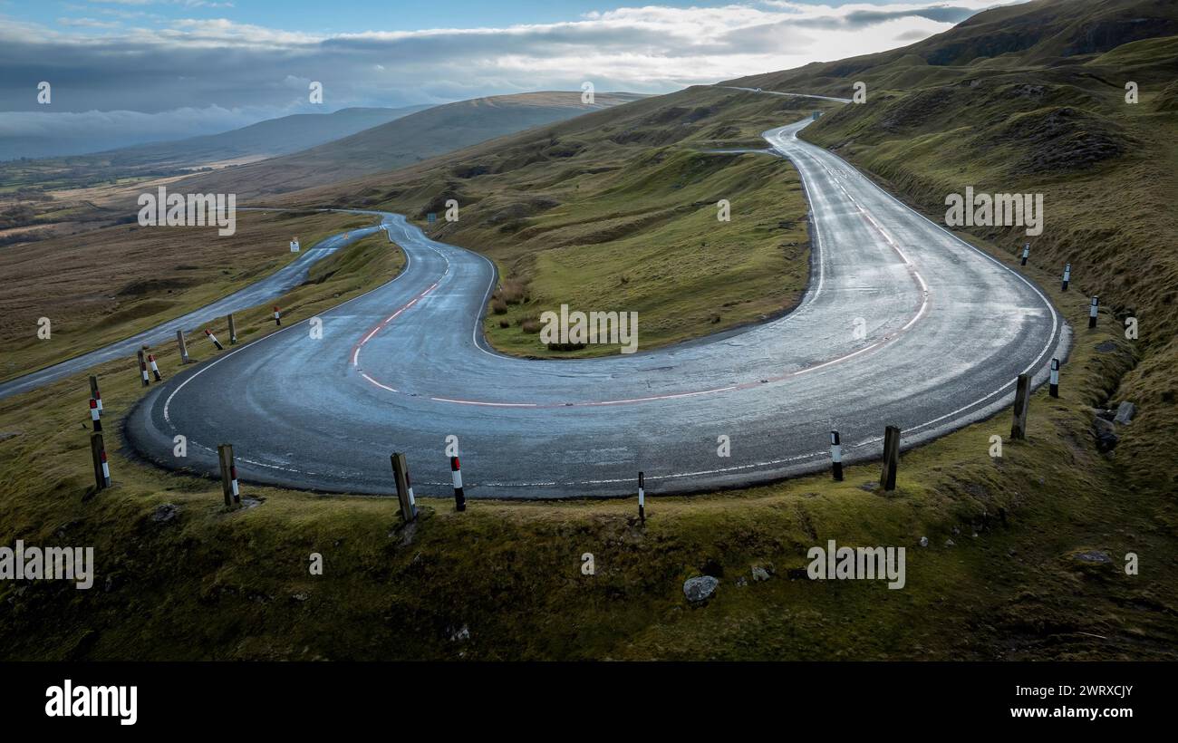 The hairpin bend on the A4069 known as Cuckoo Bend on the Black ...