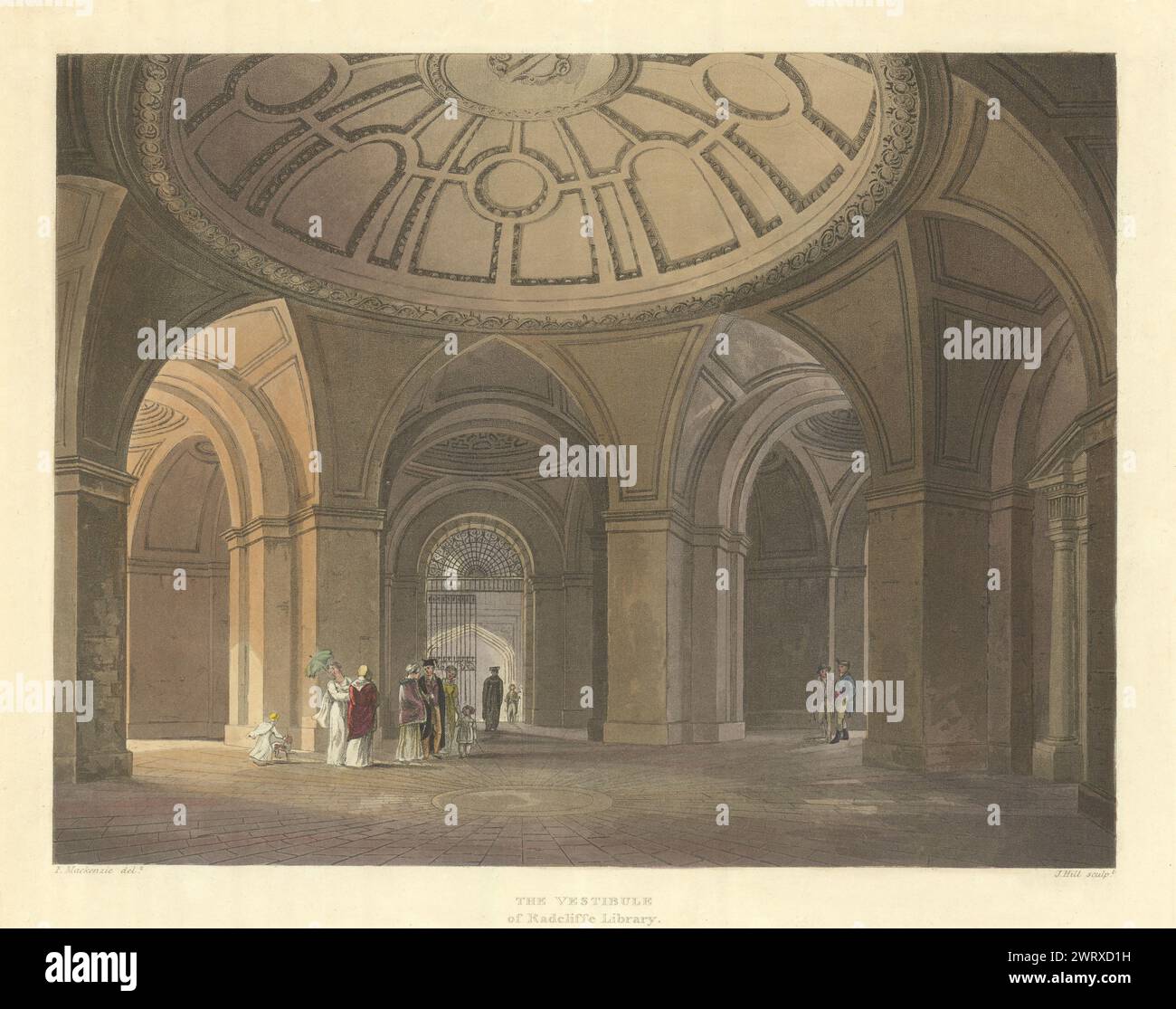 The Vestibule of Radcliffe Library. Ackermann's Oxford University 1814 ...