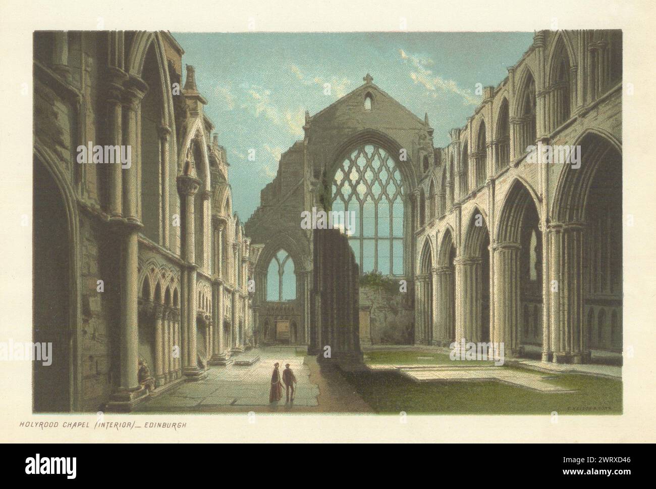 Holyrood Chapel (interior), Edinburgh. Scotland antique ...