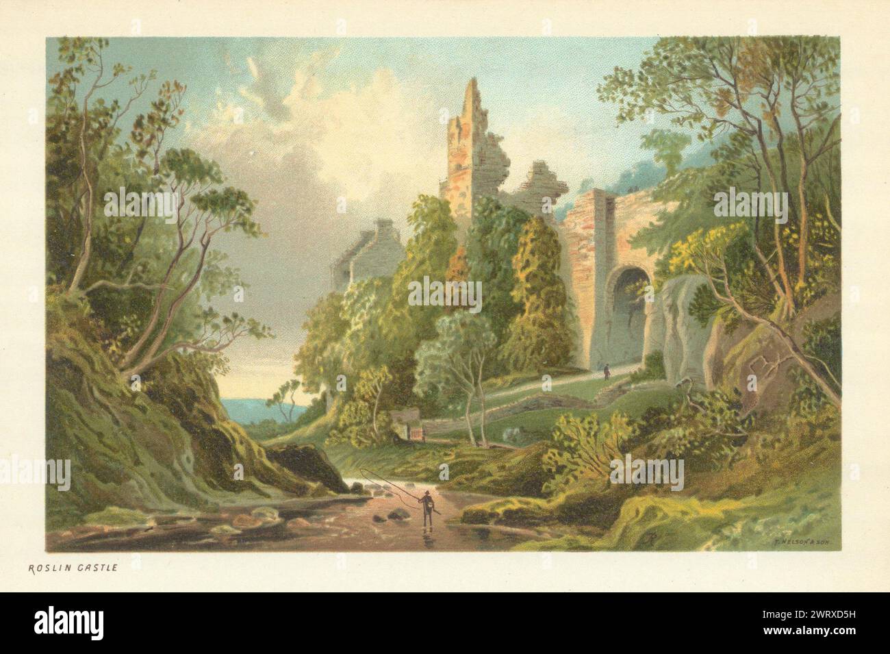 Roslin Castle. Scotland antique chromolithograph 1891 old print Stock ...