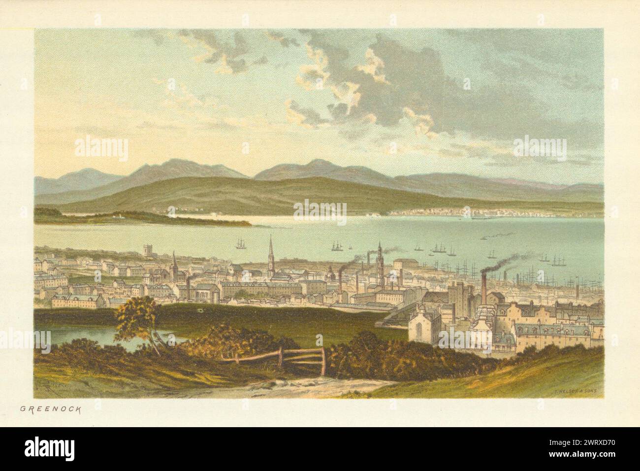 Greenock. Scotland antique chromolithograph 1891 old print picture ...