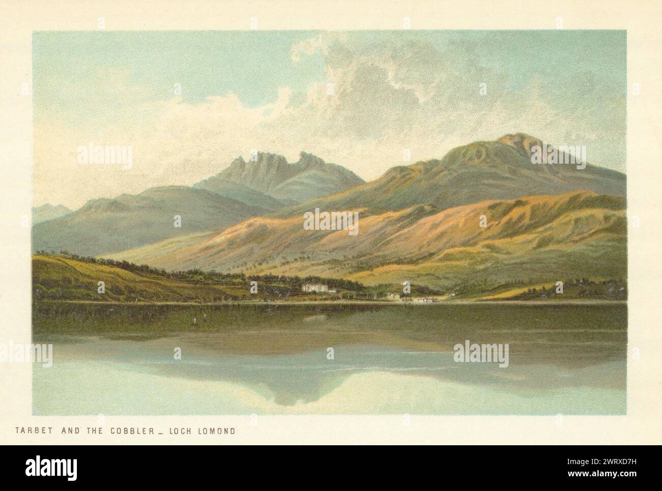 Tarbet and the Cobbler, Loch Lomond. Scotland antique chromolithograph ...