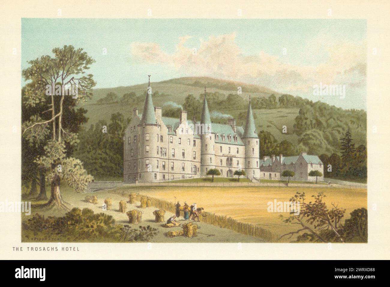 Tigh Mor, The Trossachs Hotel. Scotland antique chromolithograph 1891 ...