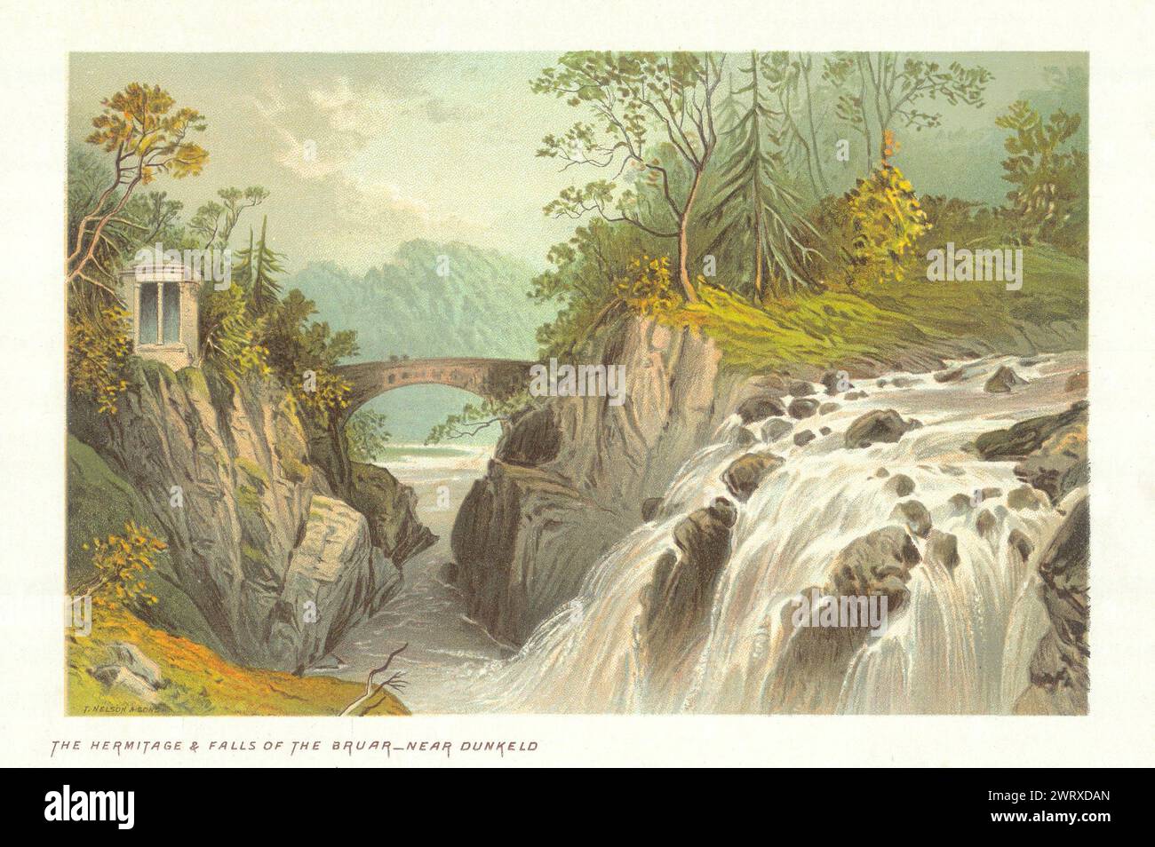 The Hermitage & Falls of the Braan, near Dunkeld. Antique ...