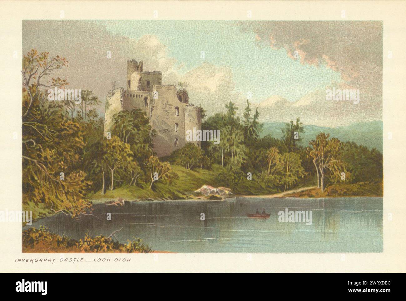 Invergarry Castle, Loch Oich. Scotland antique chromolithograph 1891 ...