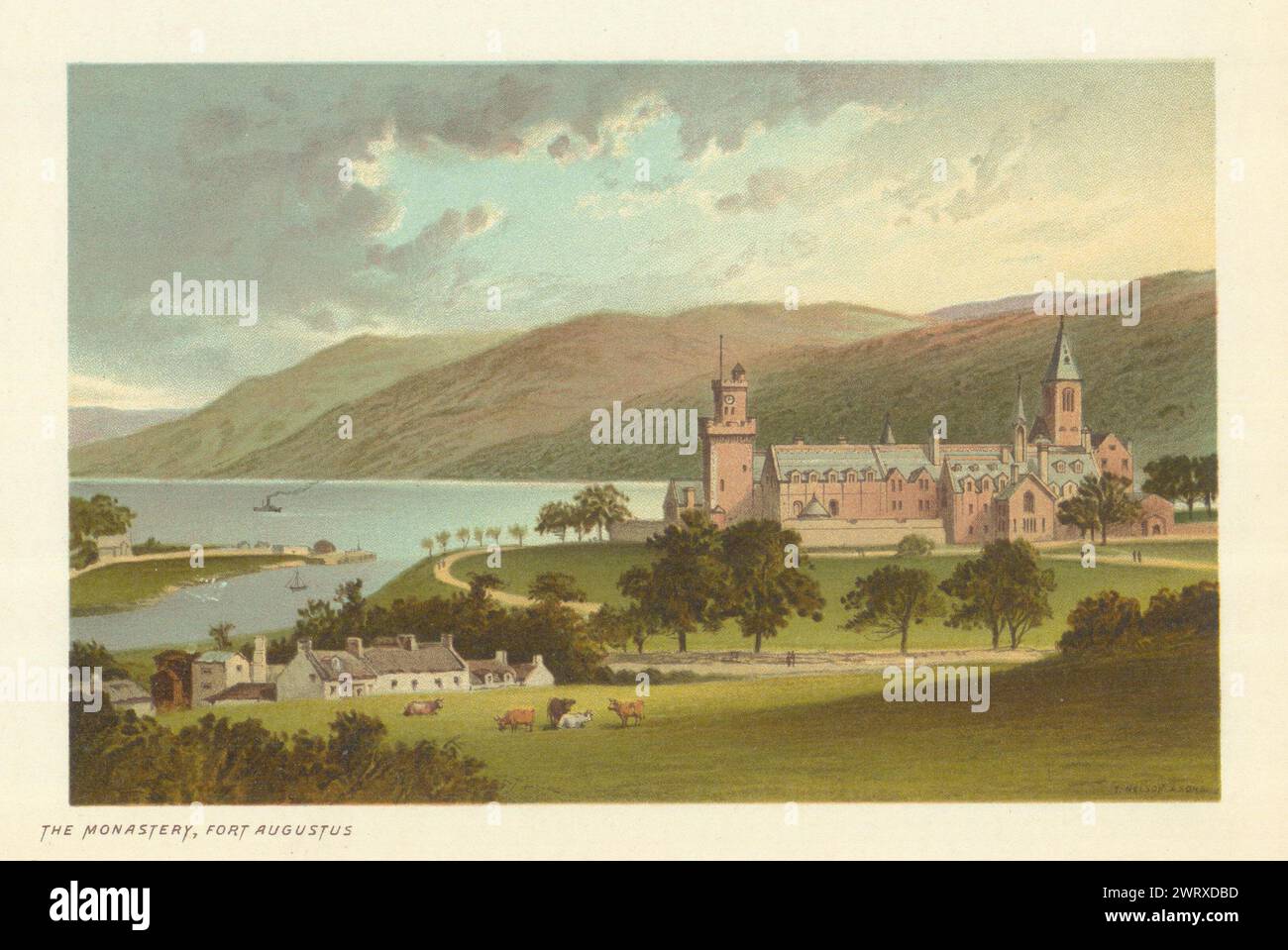 The Monastery, Fort Augustus. Scotland antique chromolithograph 1891 ...