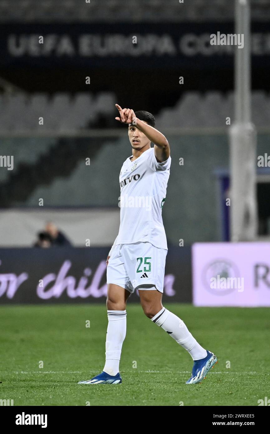 Florence, Italia. 14th Mar, 2024. Maccabi Haifa's Anan Khalaily ...