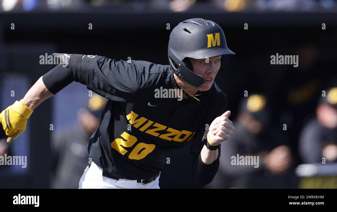 Missouri's Kaden Peer (20) during an NCAA college baseball game on ...