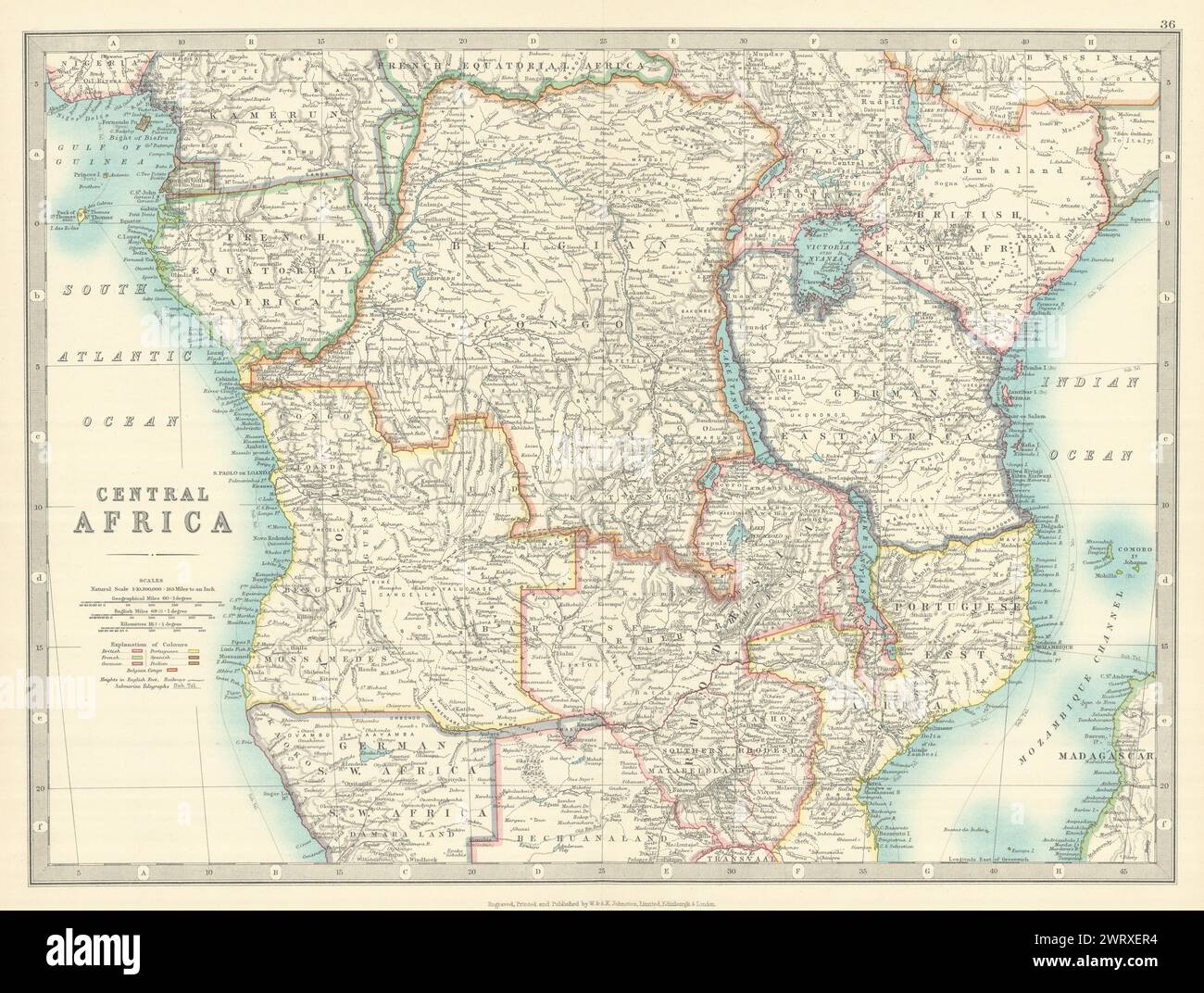 Vintage map of belgian congo hi-res stock photography and images - Alamy