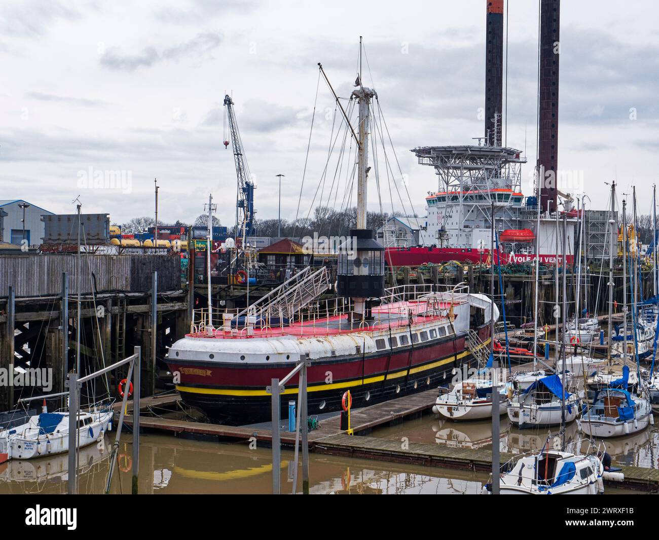 Light Vessel 50 H.Y. Tyne, built in 1879 for Trinity House, is one of ...