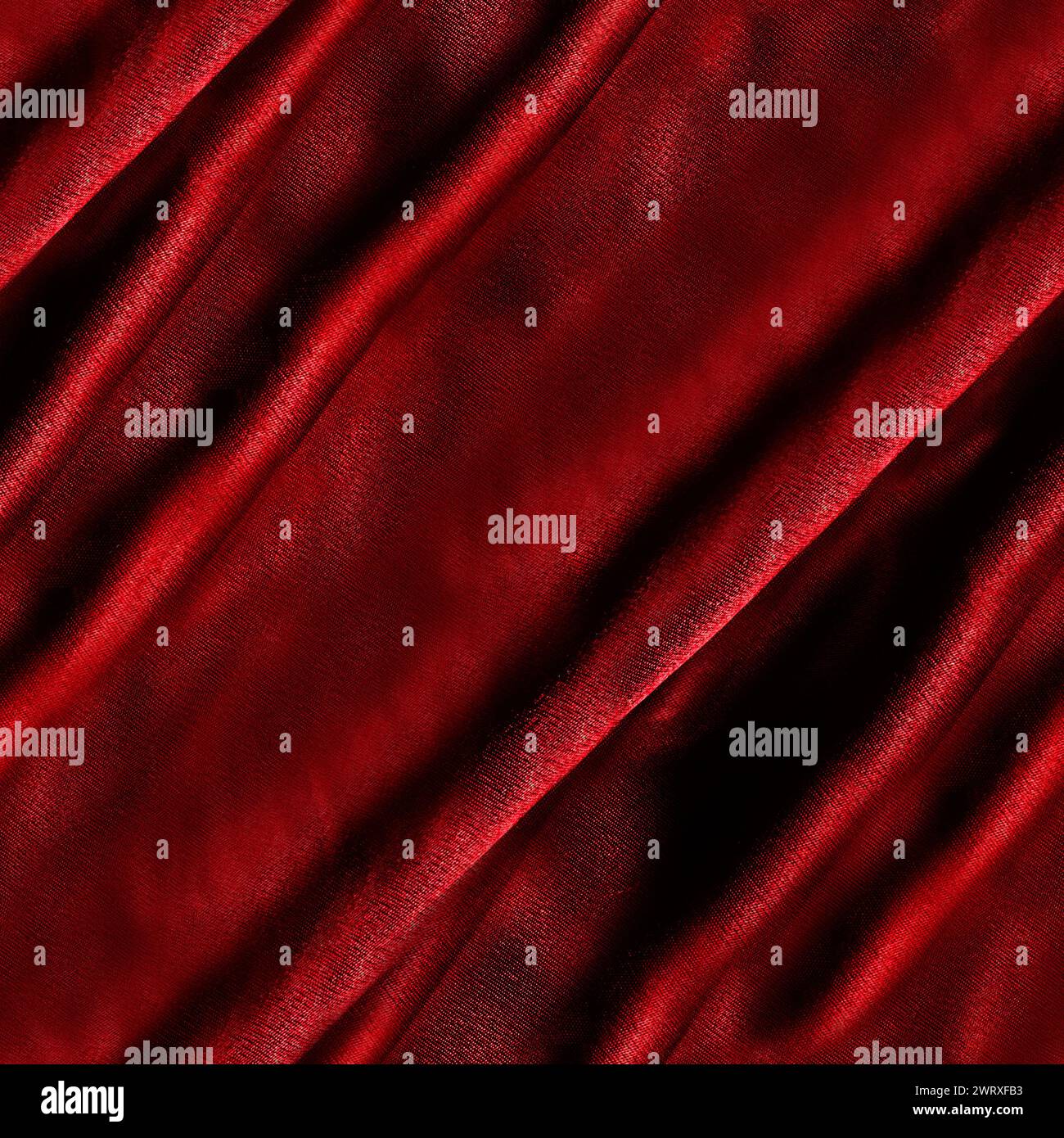 Seamless texture photo of red colored wrinkled satin drapery material ...