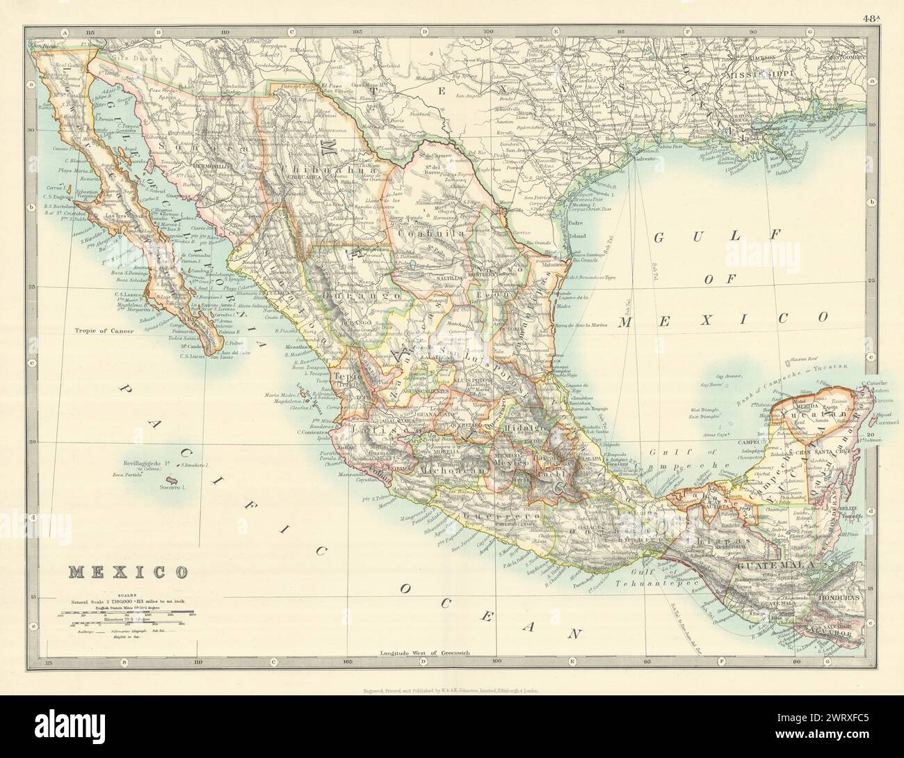 20th century mexico map hi-res stock photography and images - Alamy