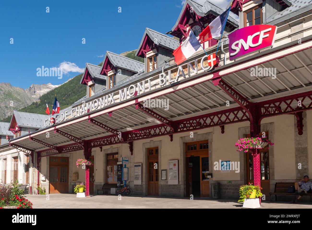 Exterior of the railway station of the popular tourist destination at ...