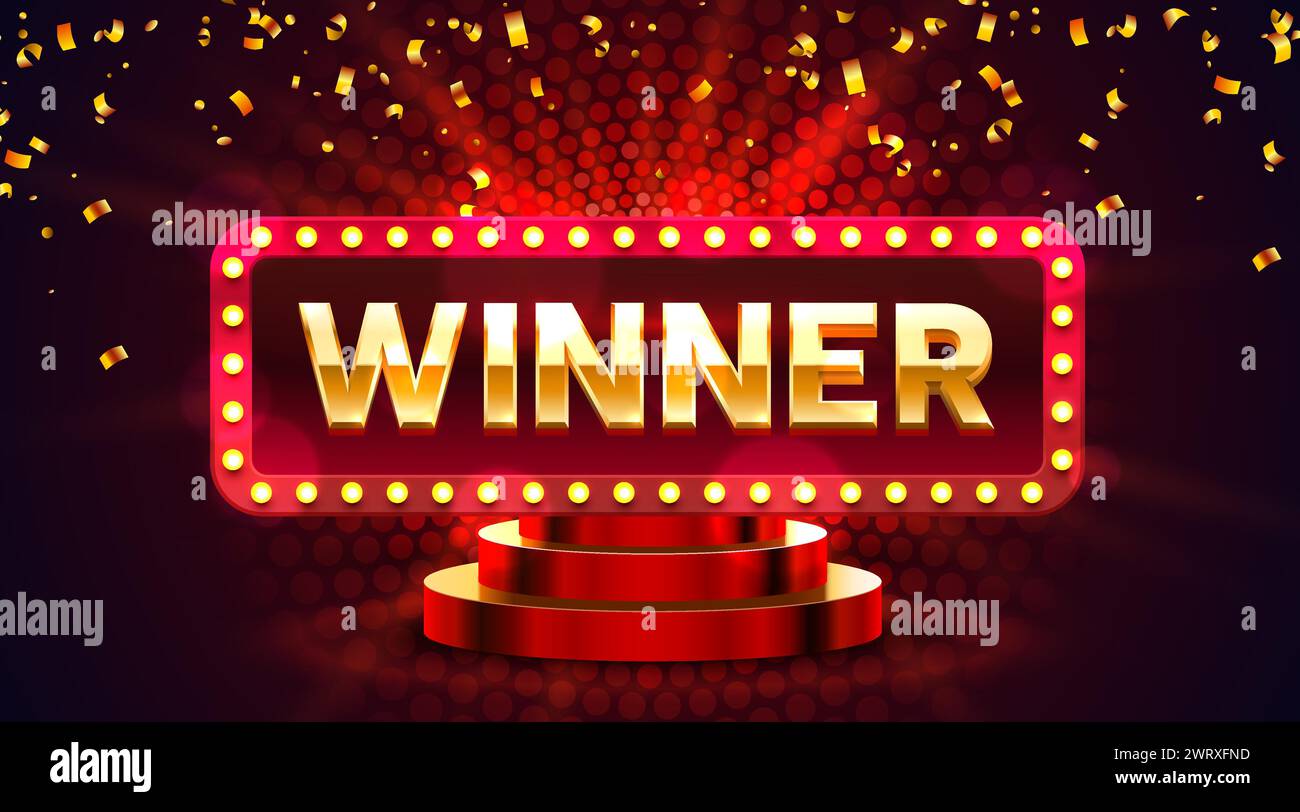 Winner frame label, award billboard, night Vegas. Vector Stock Vector ...