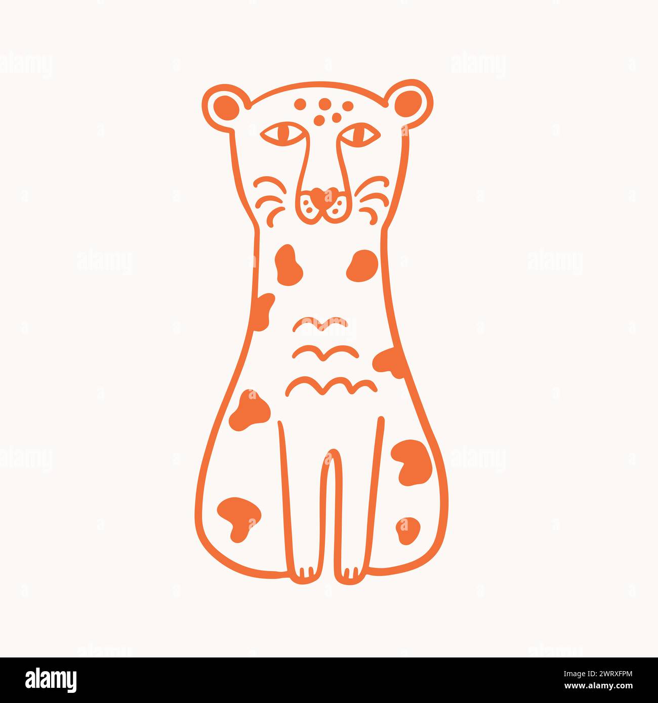 Artistic Hand drawn Leopard. Vintage retro style Stock Vector Image ...