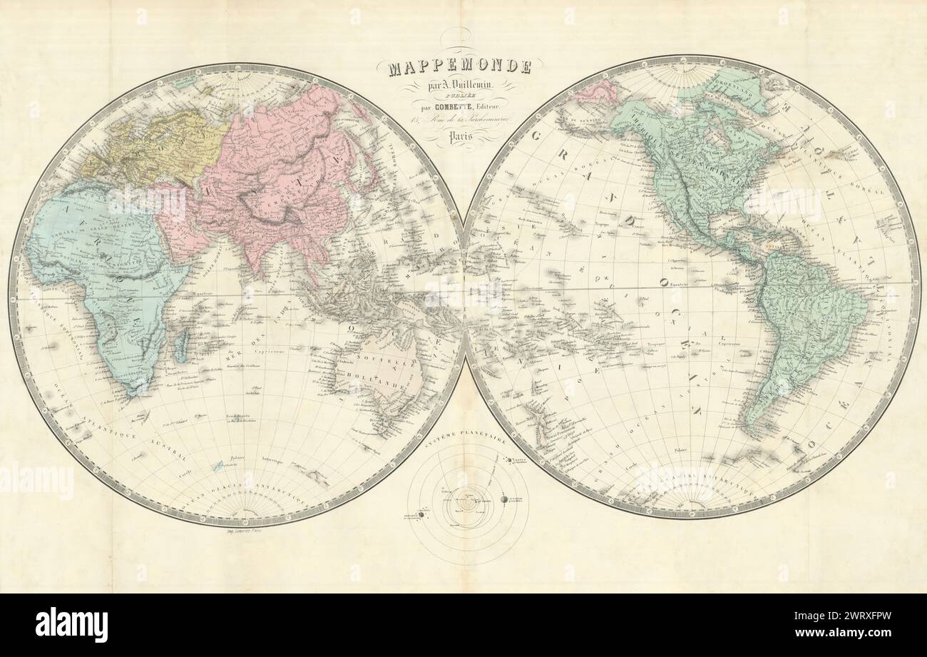 Map world 19th century hi-res stock photography and images - Alamy
