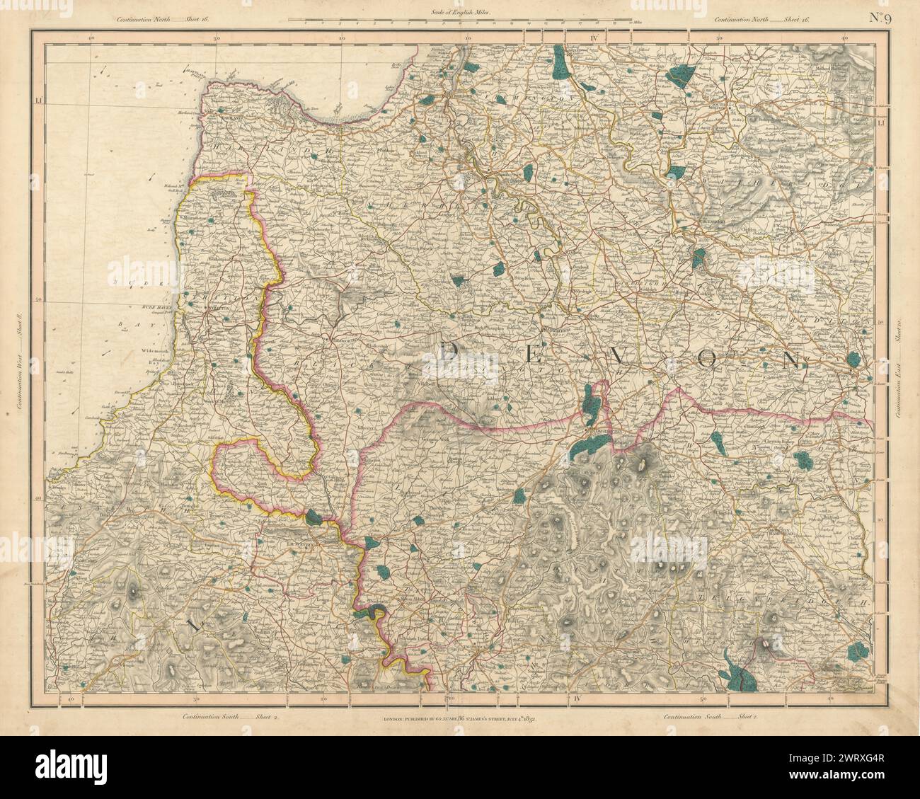 NORTH CORNWALL & WEST DEVON. Dartmoor Bodmin Moor Hartland. CARY 1832 ...