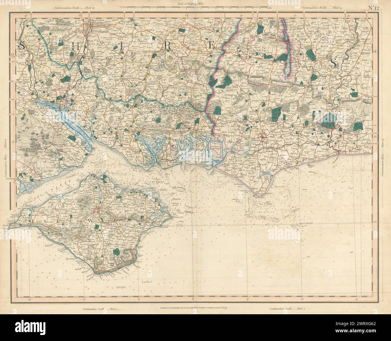 SOUTH DOWNS, SOLENT & ISLE OF WIGHT. SE Hampshire & W Sussex coast CARY ...