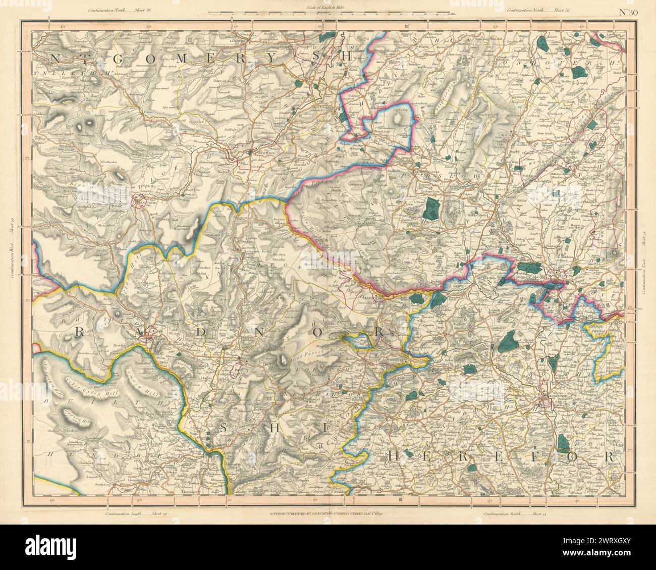 Radnorshire map hi-res stock photography and images - Alamy