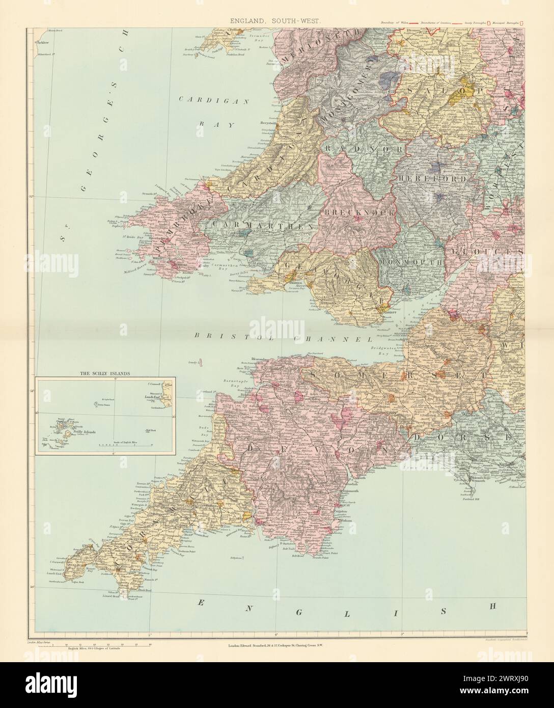 South wales england devon map hi-res stock photography and images - Alamy