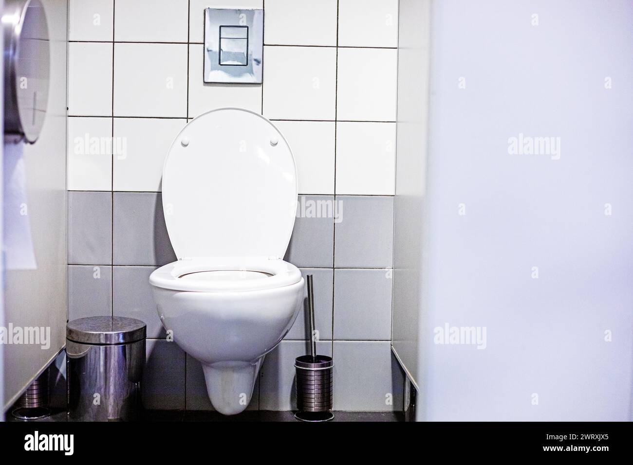 white open toilet in a stylish light interior Stock Photo - Alamy