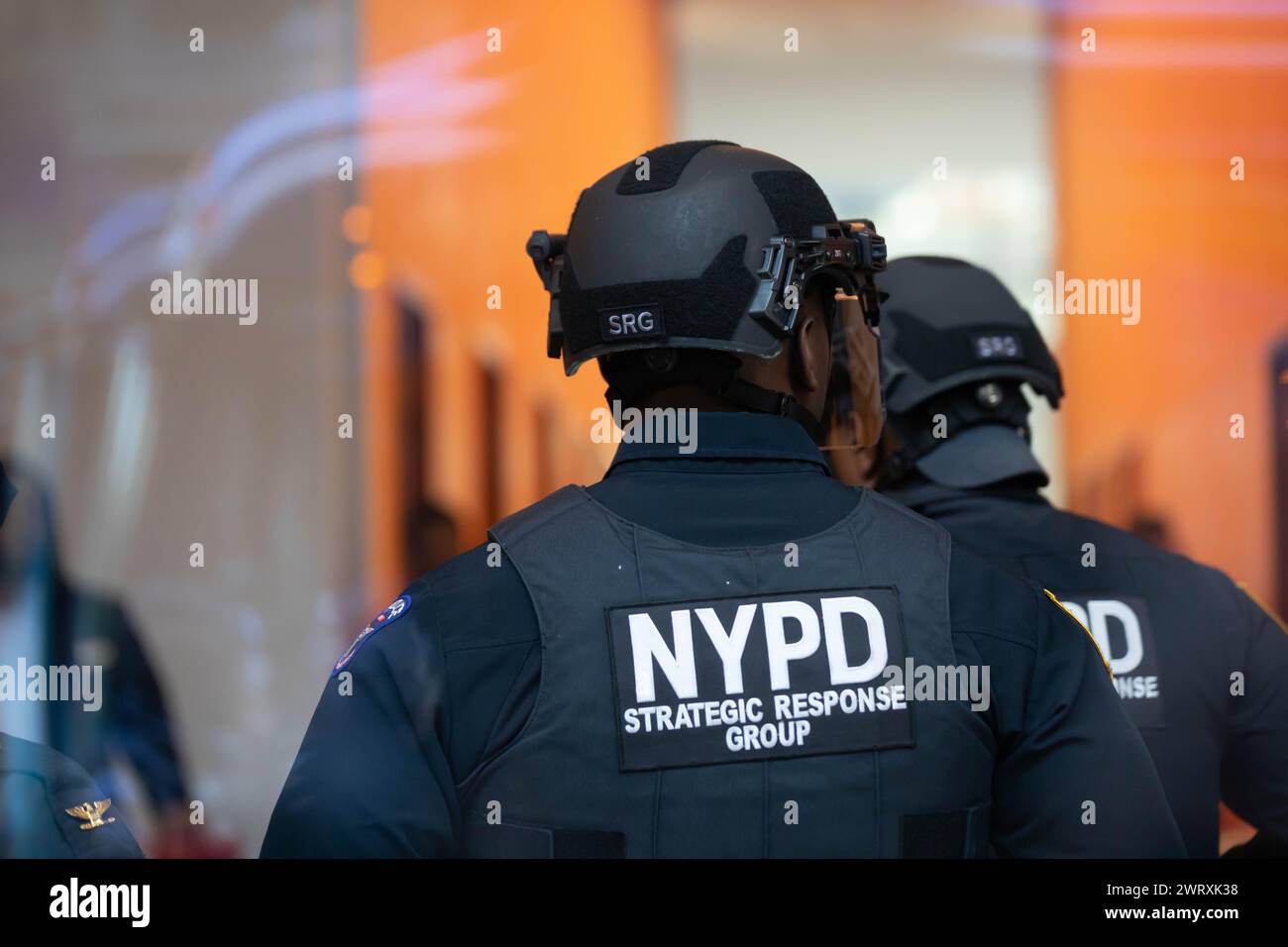 NEW YORK, NEW YORK - MARCH 14: NYPD's Strategic Response Group arrive ...