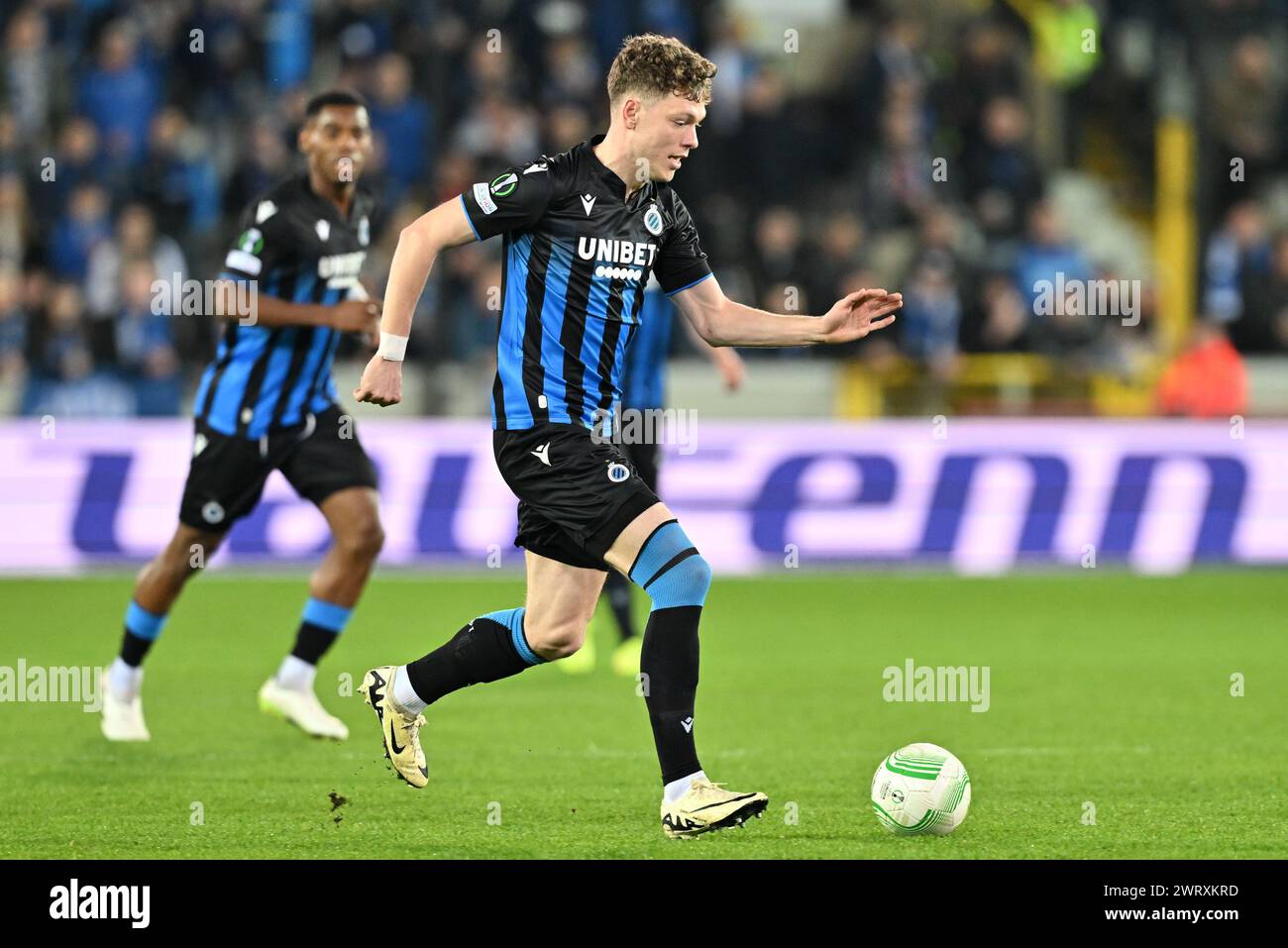 Brugge, Belgium. 14th Mar, 2024. Andreas Skov Olsen (7) of Club Brugge ...
