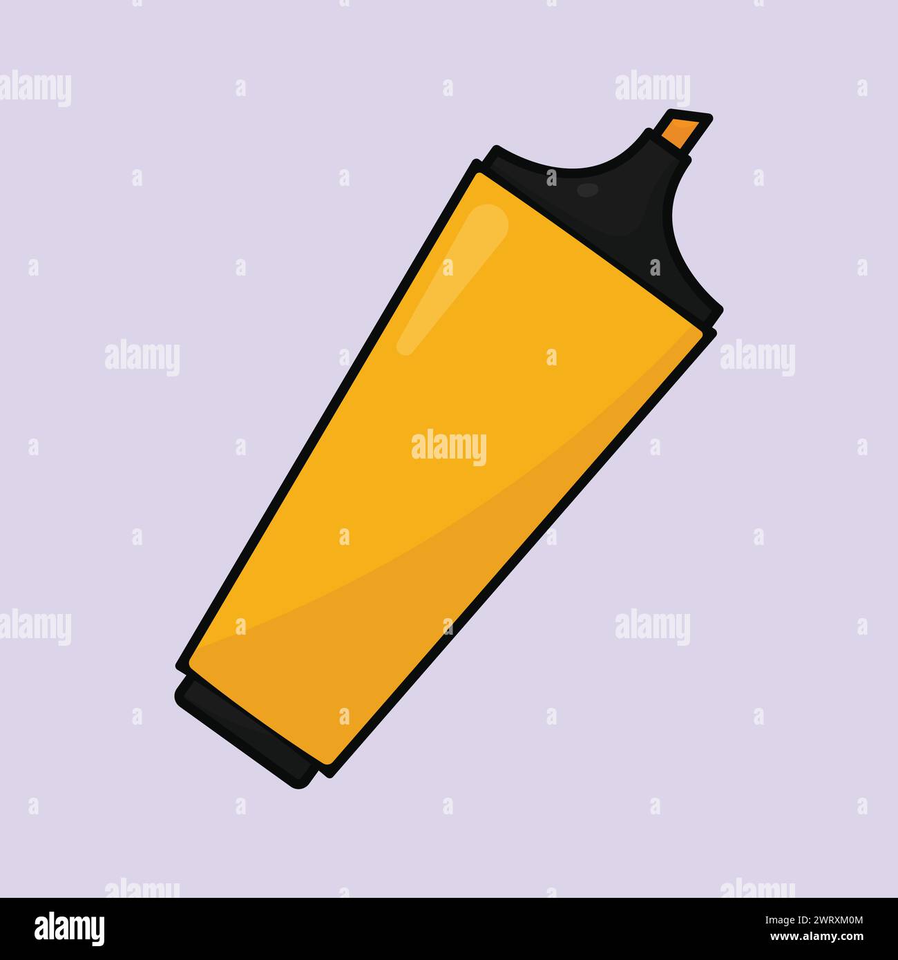 Highlighter Pen Vector Illustration Icon School Office Stationery ...