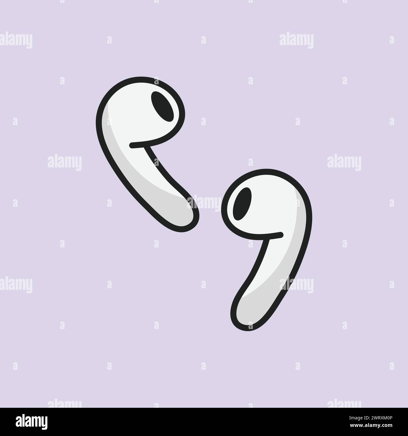 TWS Wireless Bluetooth Earphone vector Illustration wireless Airpods ...