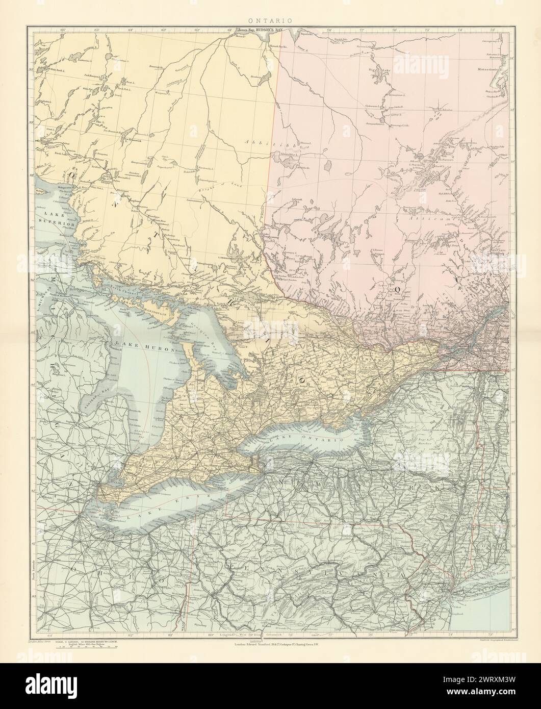 Map of lake erie hi-res stock photography and images - Alamy