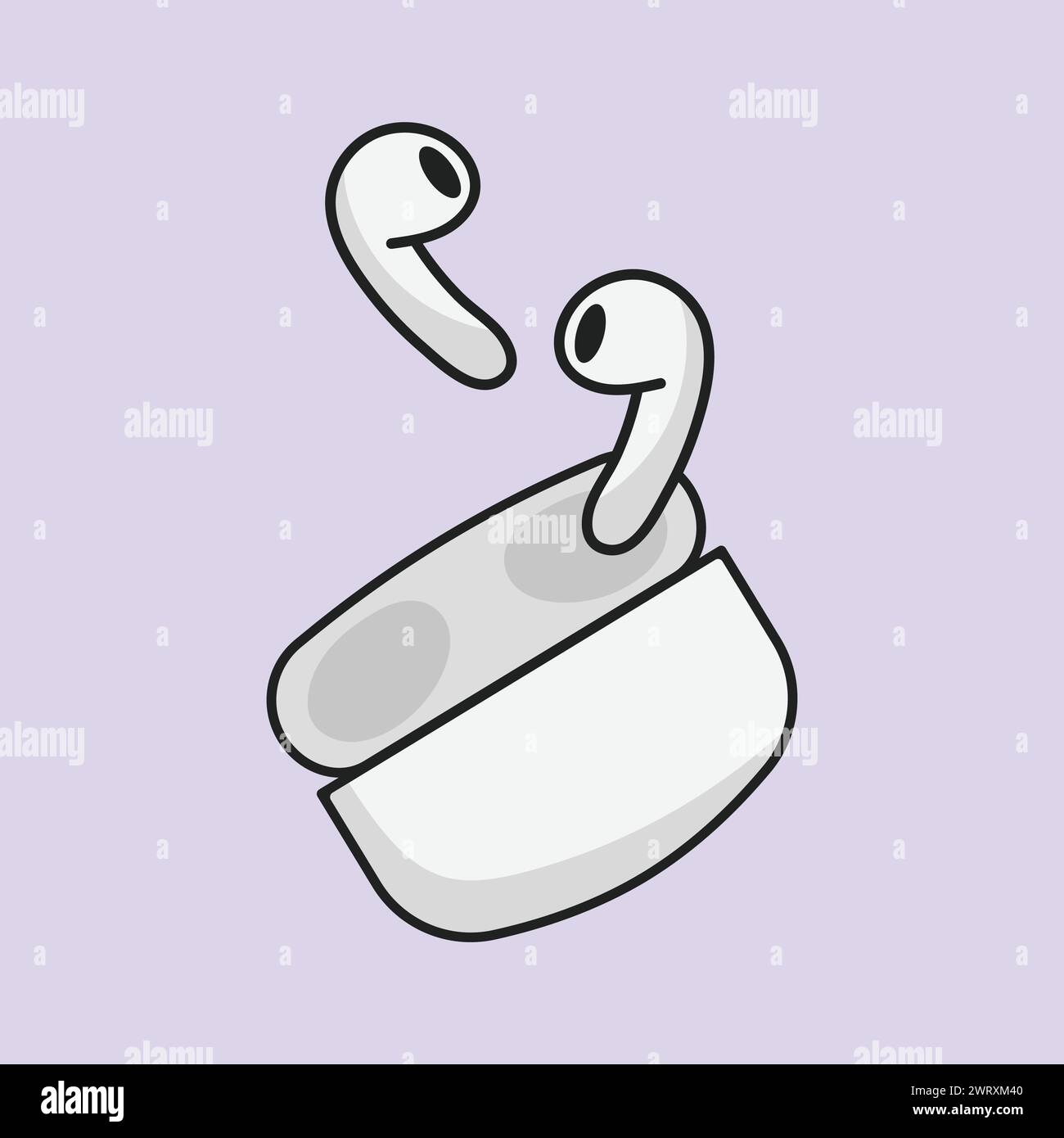 TWS Wireless Bluetooth Earphone vector Illustration wireless Airpods Illustration Headphones TWS ...