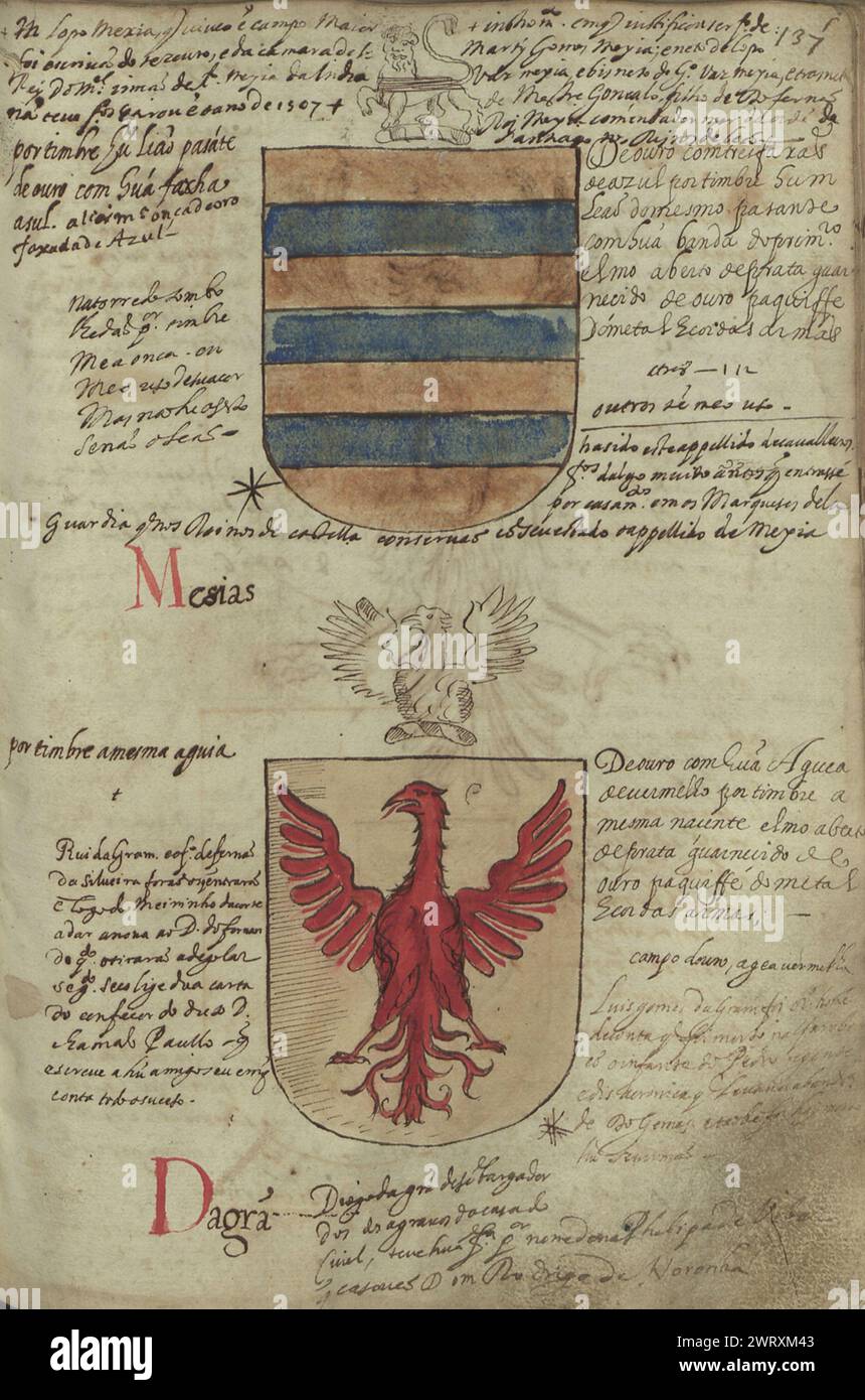 Mesias and Dagra Coat of Arms Stock Photo - Alamy