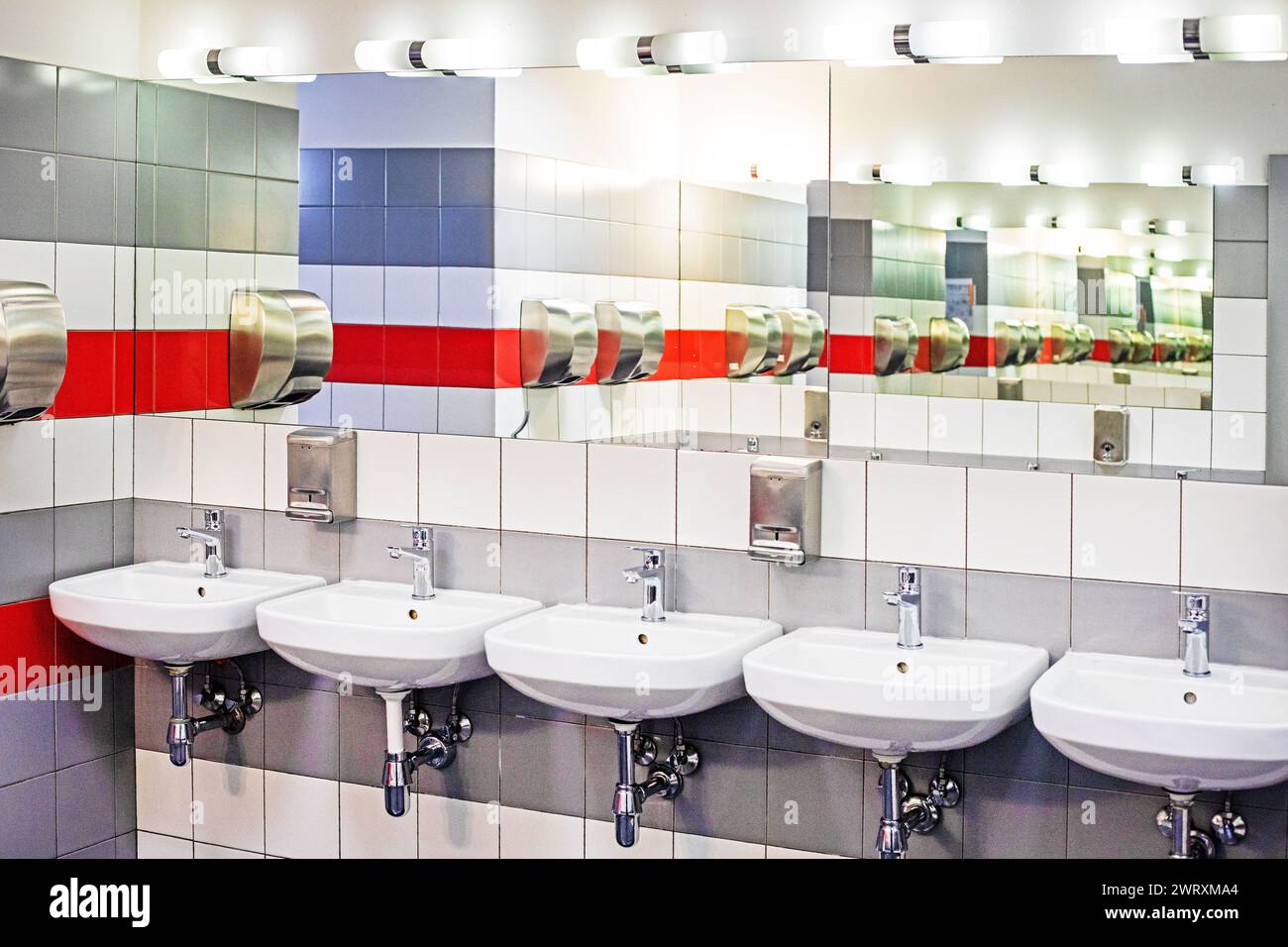 interior of a toilet room in a supermarket. Modern interior Stock Photo ...