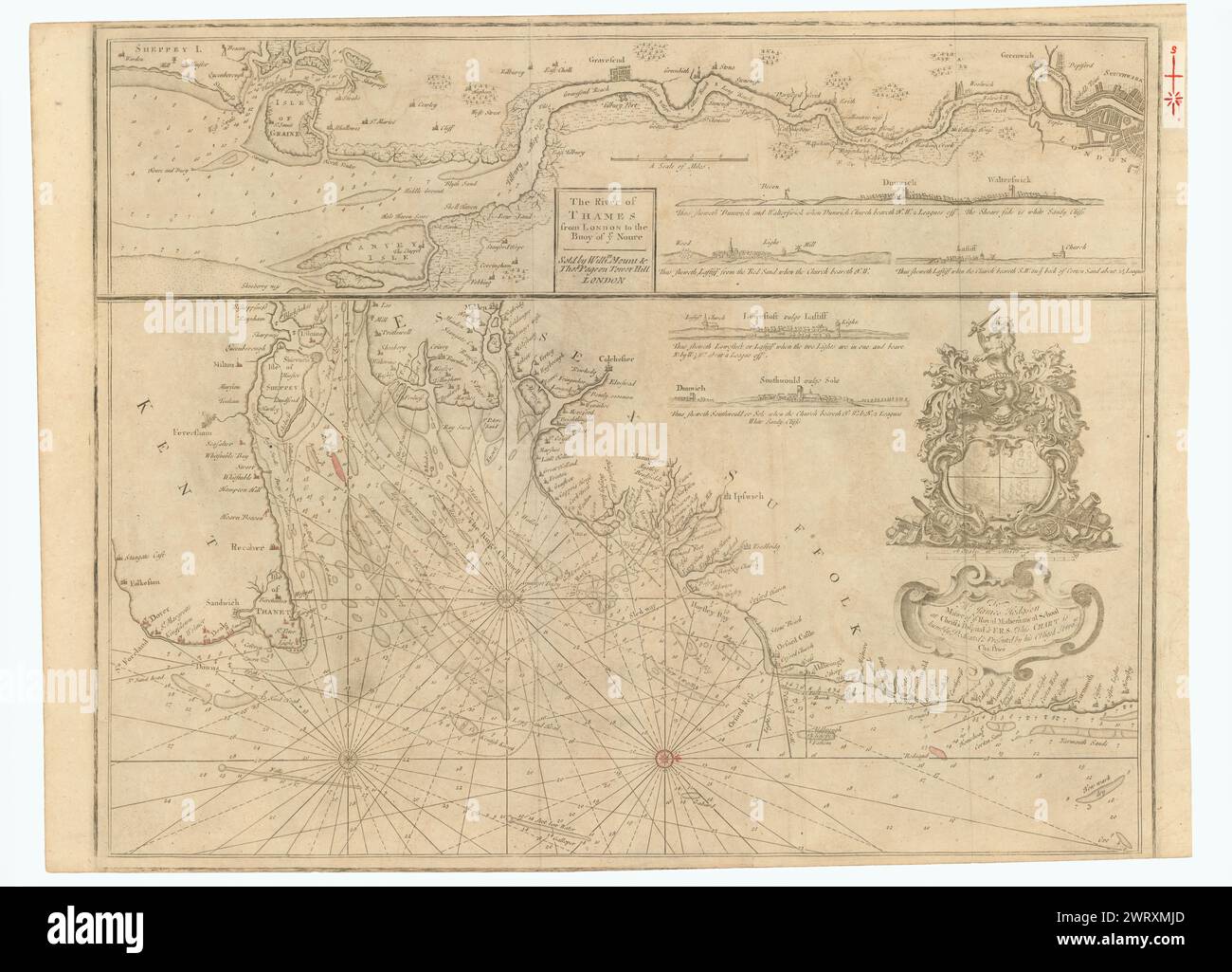 The River of Thames from London to the Buoy of ye Noure. MOUNT & PAGE ...