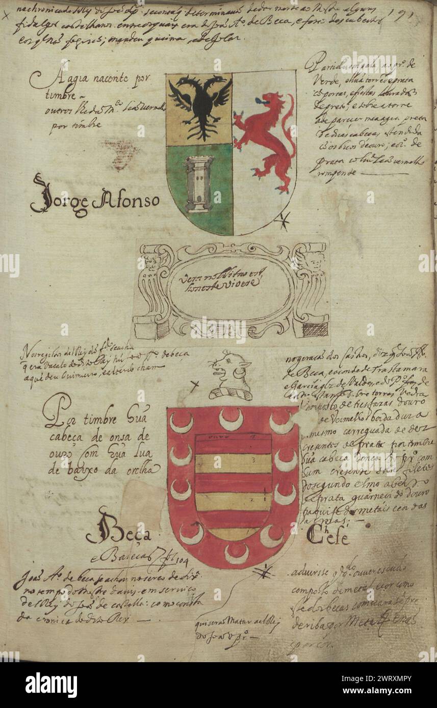 Jorge Alonso and Beca Coat of Arms Stock Photo - Alamy